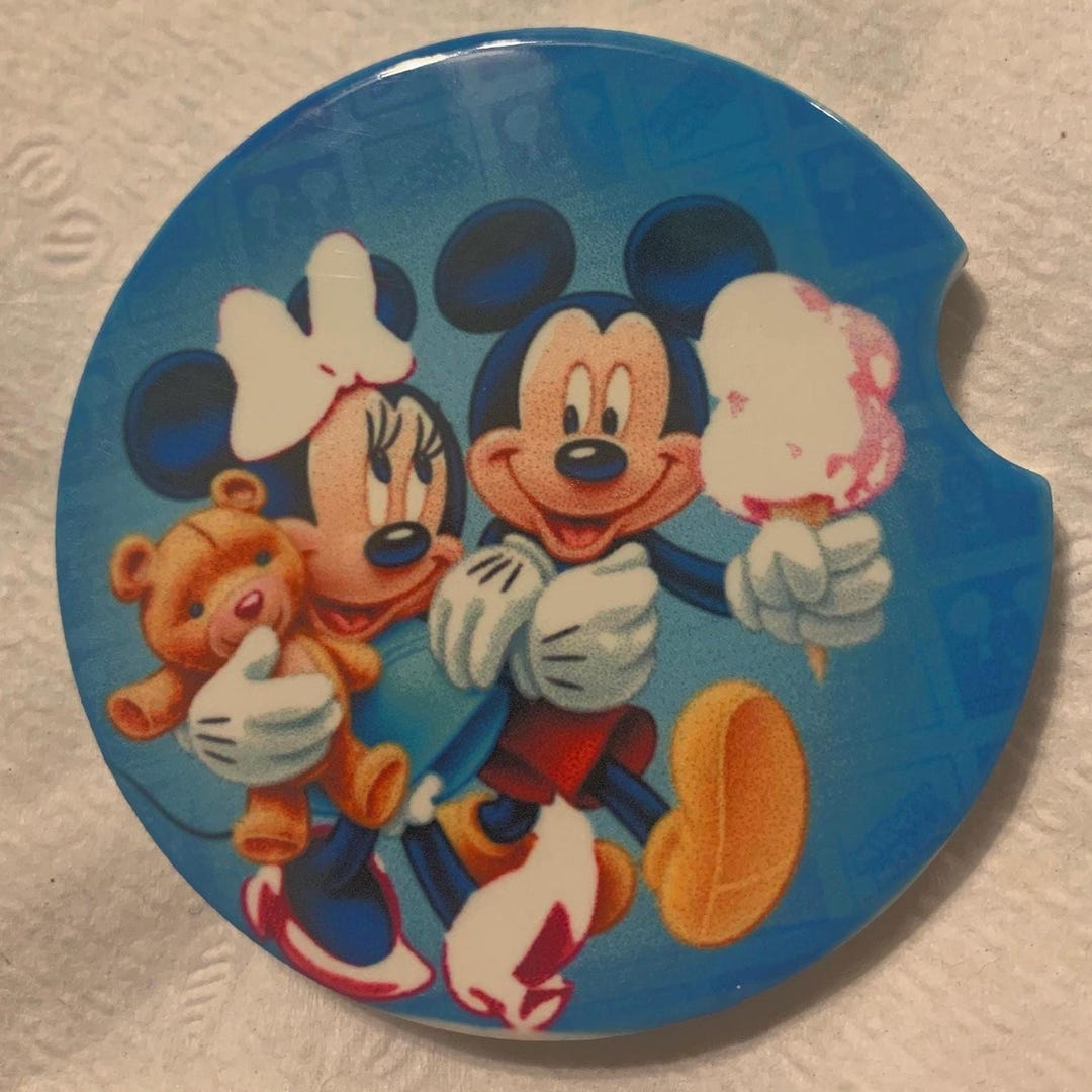 Ceramic Car Coaster, Mickey/minnie Mouse - Etsy