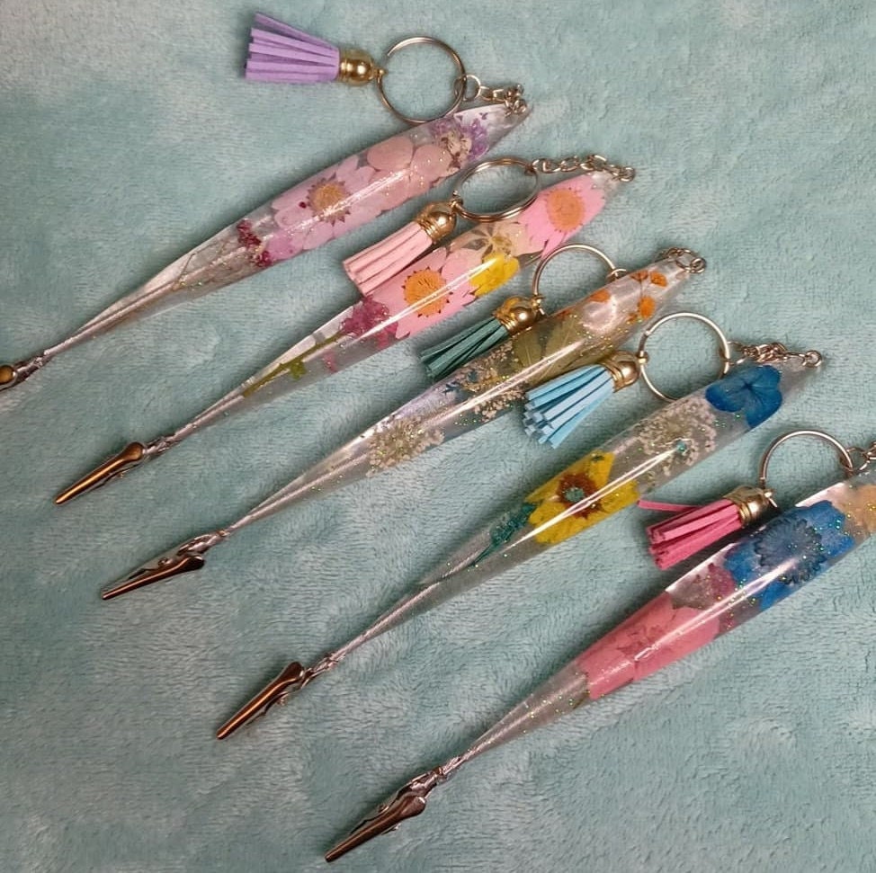 Flower Floral Card Grabber, ATM Keychain, Clasp Helper - Etsy