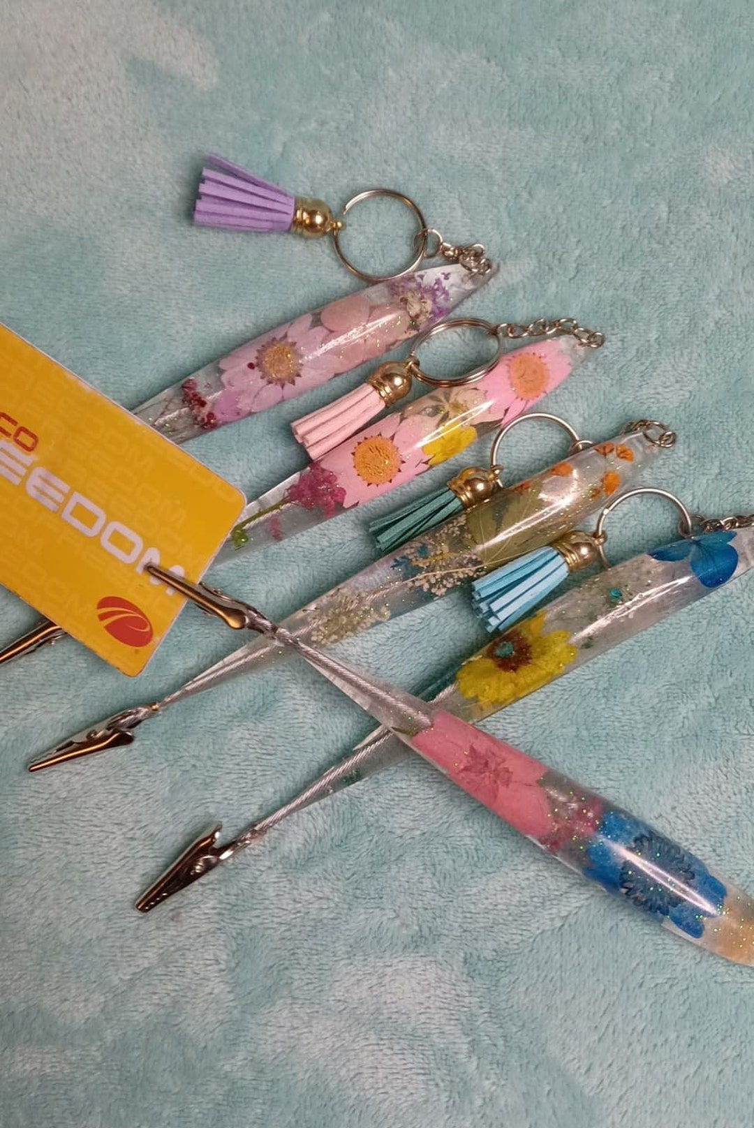 Flower Floral Card Grabber, ATM Keychain, Clasp Helper - Etsy