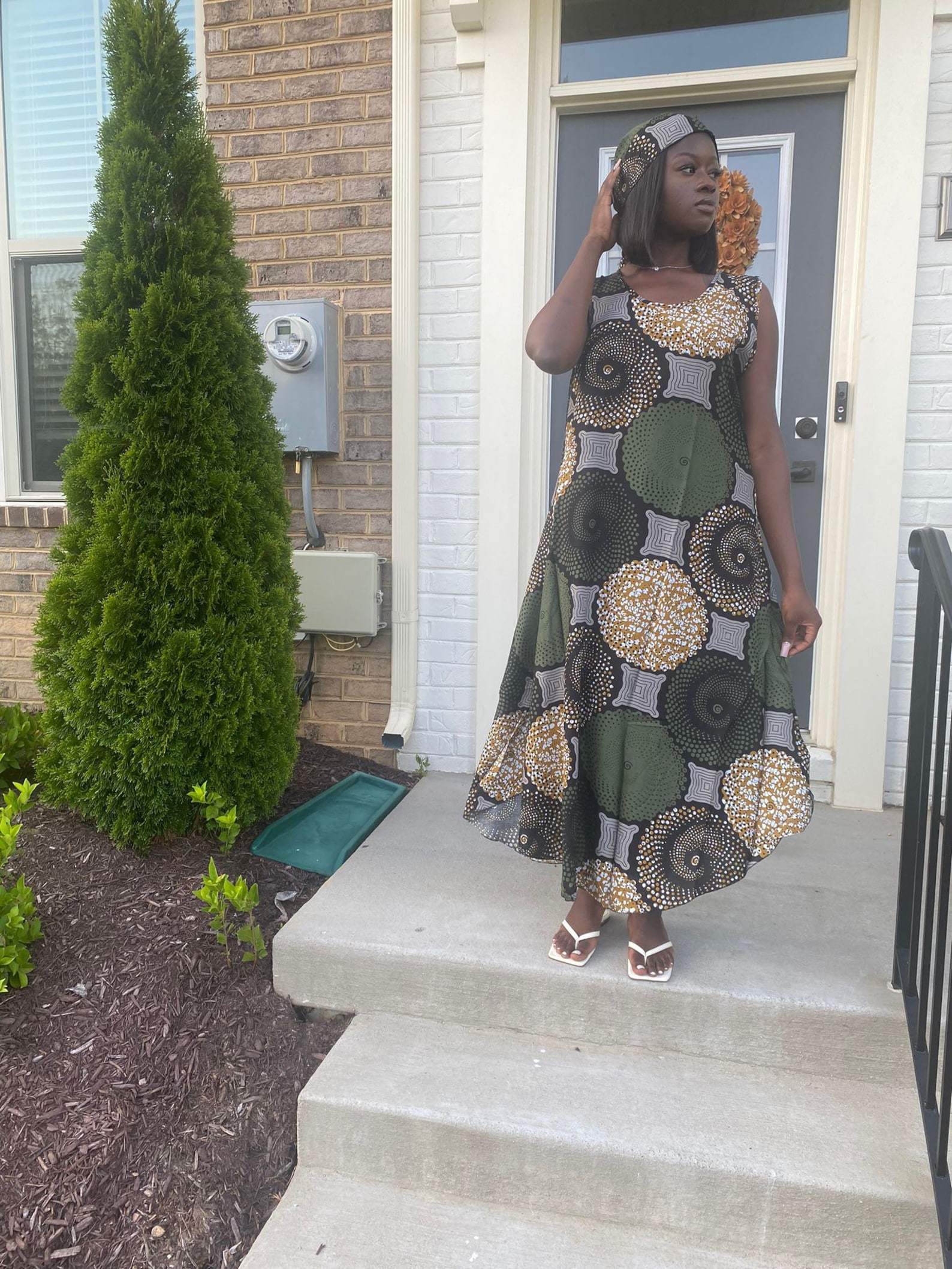 Beautiful African Dress With Head Wrap Etsy