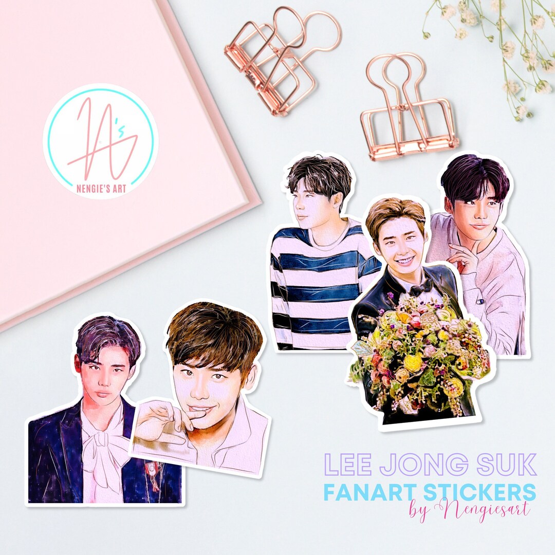 Oppa Lee Jong Suk Kdrama Illustration Art Sticker Set Waterproof ...