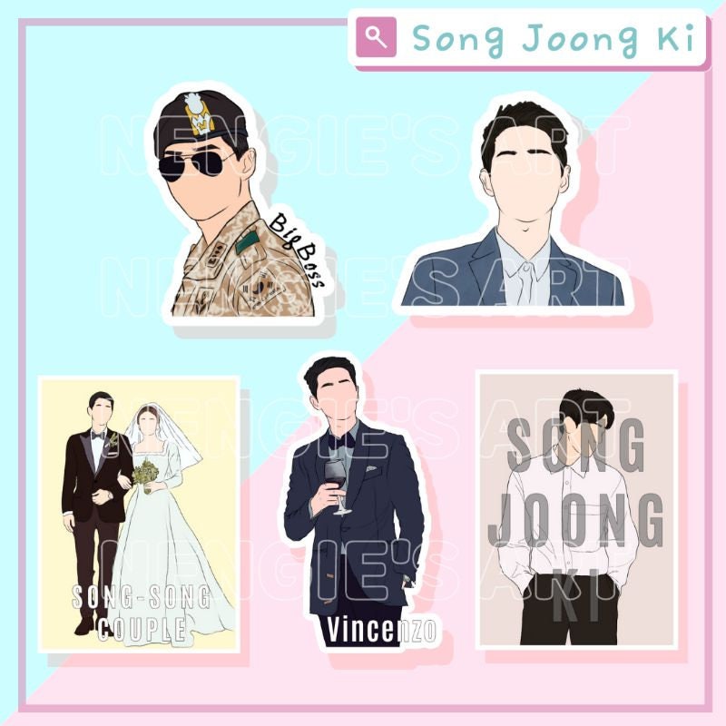 Oppa Song Joong Ki Kdrama Fanart Sticker Set Waterproof Stickers Laptop ...
