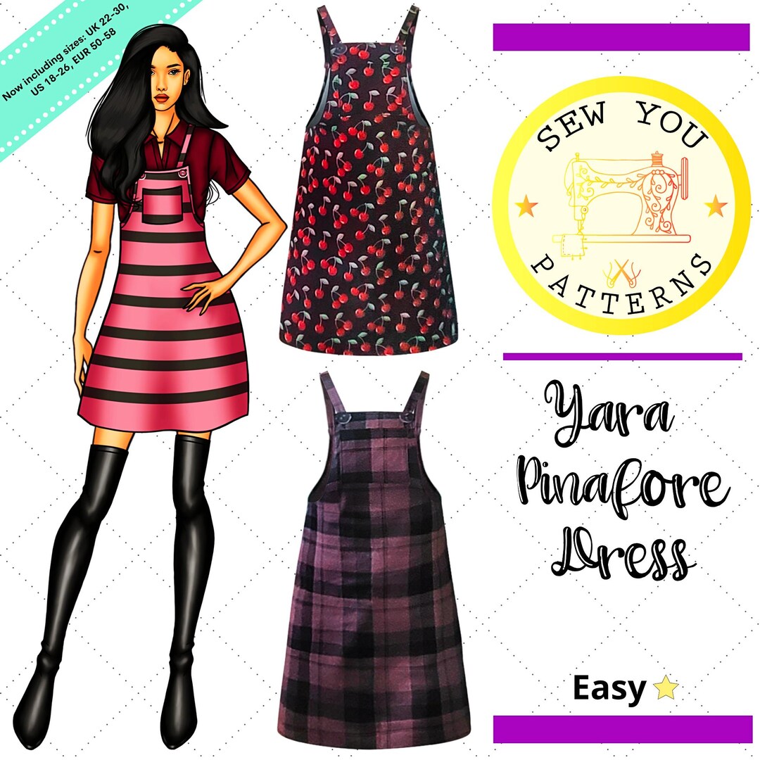 Women's Easy Pinafore Dress | Pinafore Dress| Pinafore Dress PDF Sewing ...