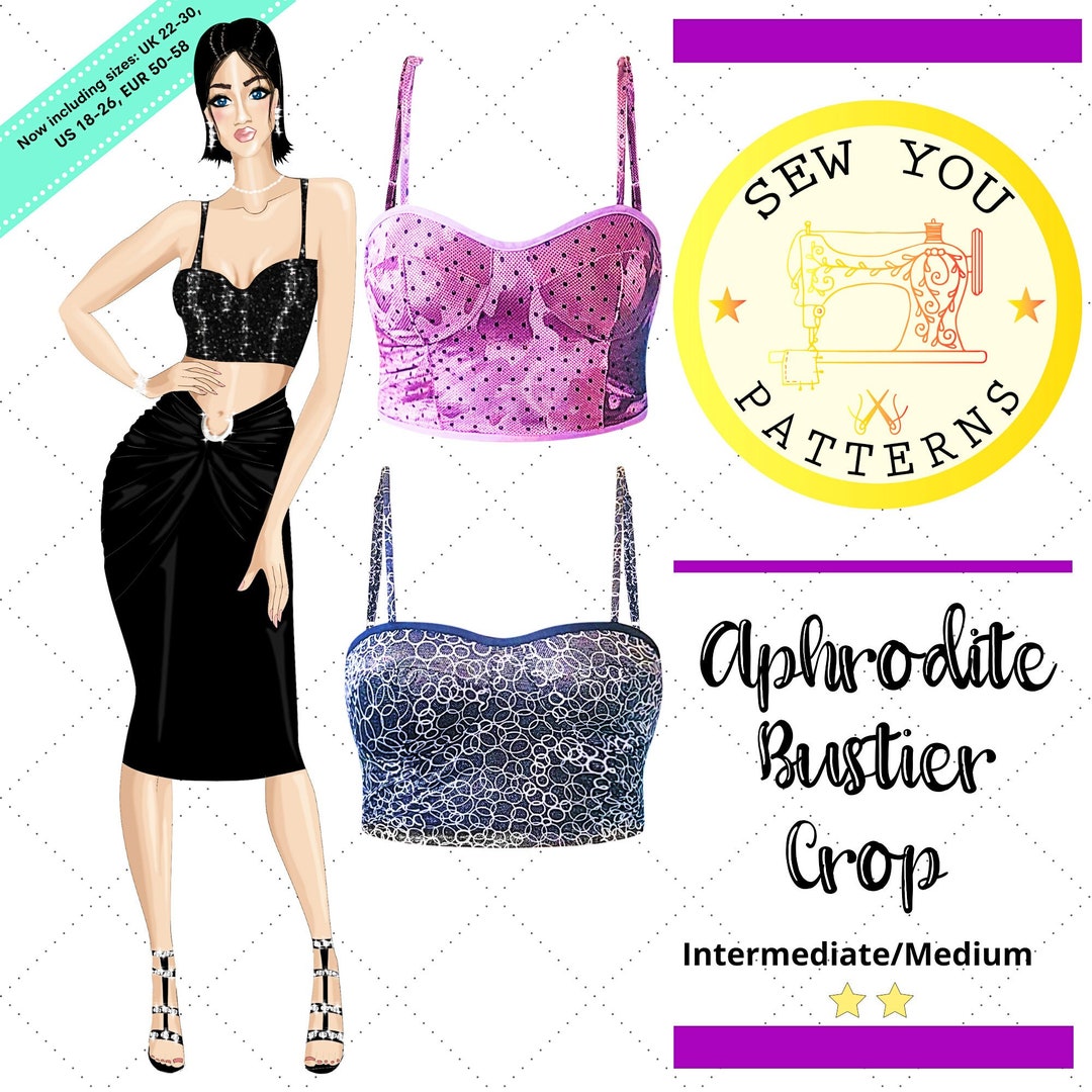 Women's Bustier Crop| Aphrodite Bustier Crop PDF Sewing Pattern | PDF ...