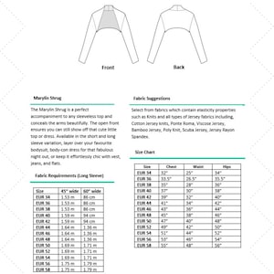 Women's Shrug| Marylin Shrug PDF Sewing Pattern | PDF Printable Sewing ...