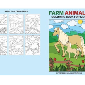 Kids Printable Farm Animals Coloring Pages, 25 Print at Home Sheets ...