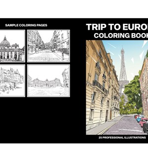 Printable Trip to Europe Coloring Pages, 25 Professionally Illustrated ...