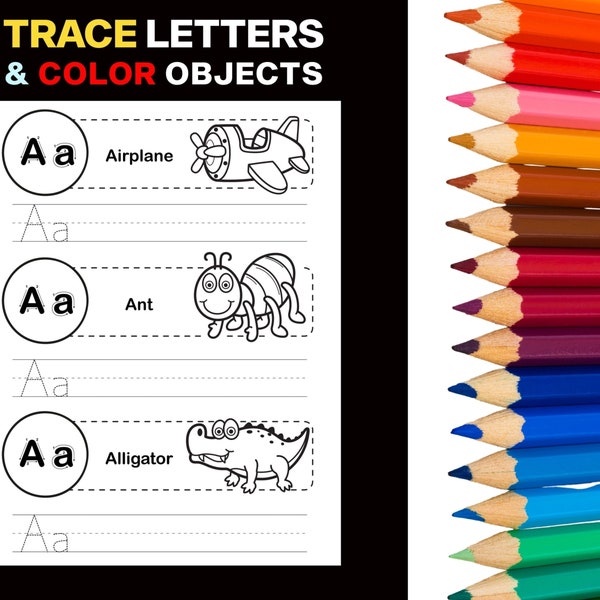 Children Alphabet Coloring Book - Etsy