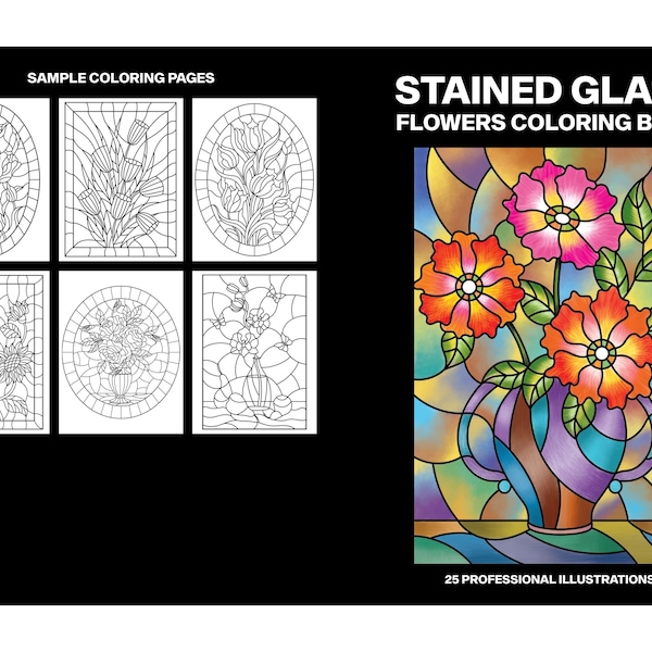 Adult Coloring Pages Stained Glass - Etsy
