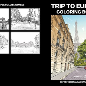 Printable Trip to Europe Coloring Pages, 25 Professionally Illustrated ...