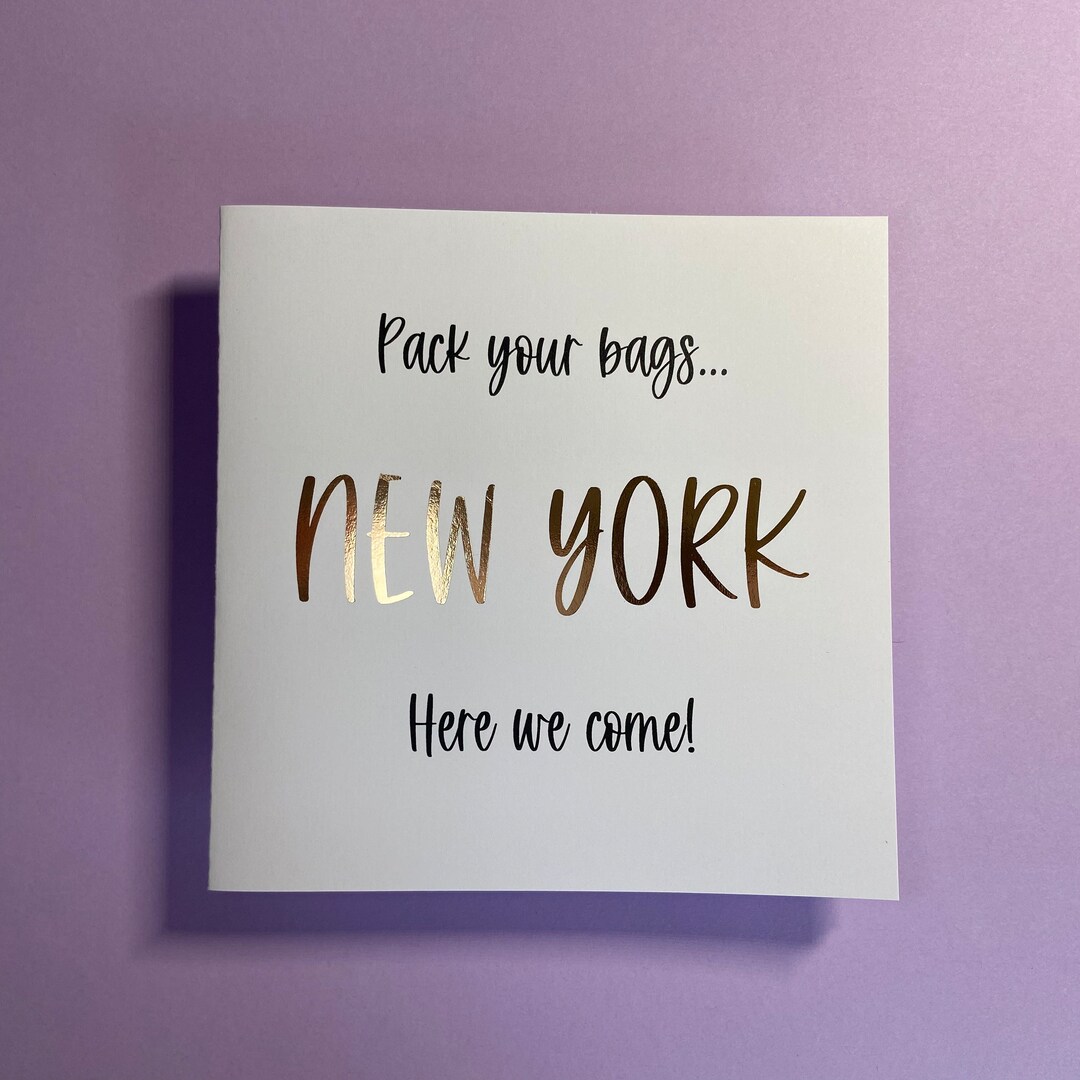 Surprise Destination Card, Holiday Reveal With Foiled Detail, Custom ...