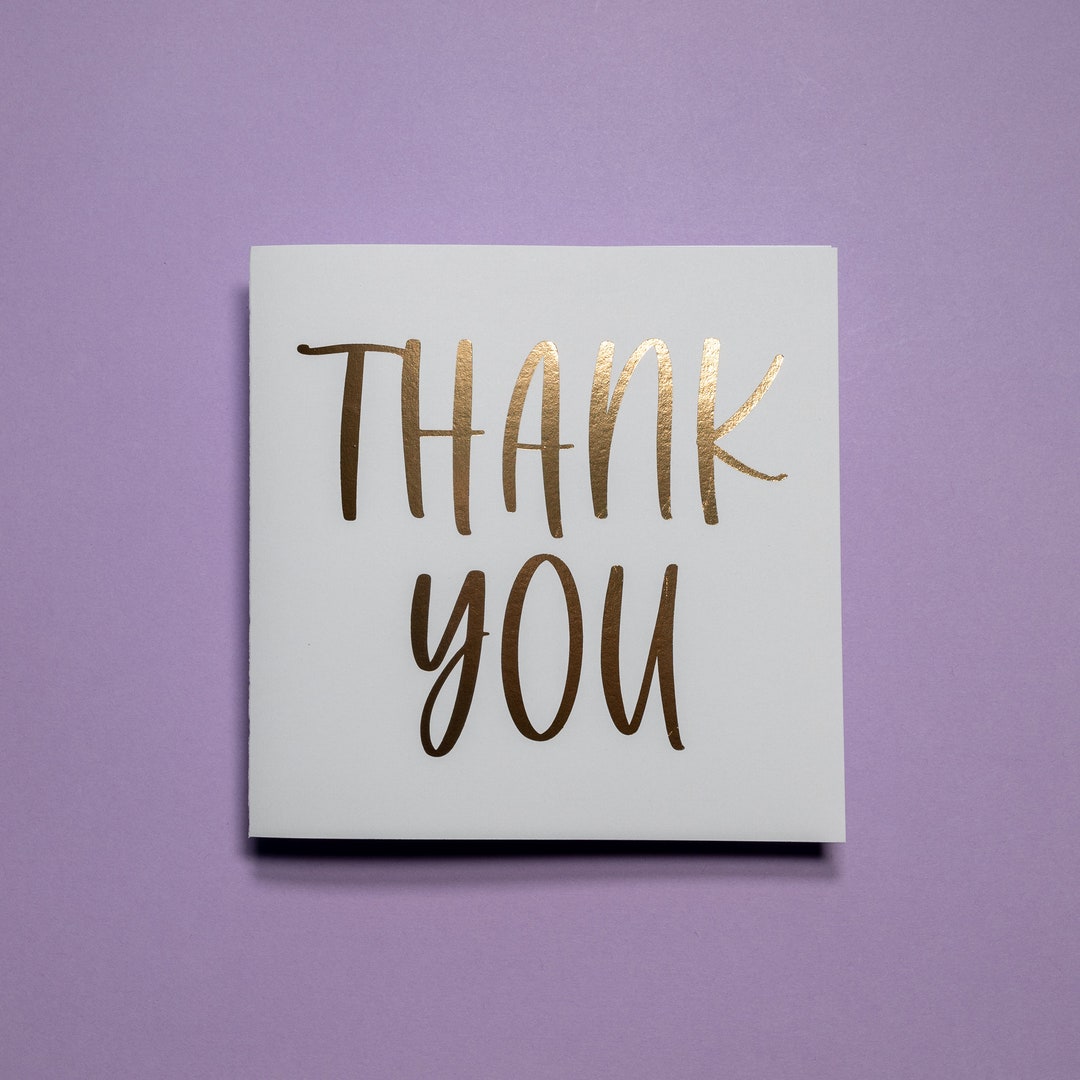 Square Thank You Card With Foil Detail, Wedding Thanks Card, Gift Card ...