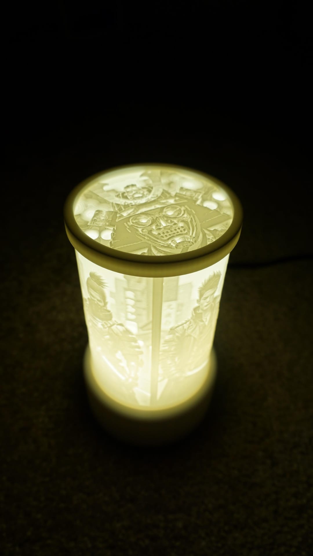 Custom 3D Printed Lithophane Night Light - 5 Photos, 4 Cylinder + 1 Top ...