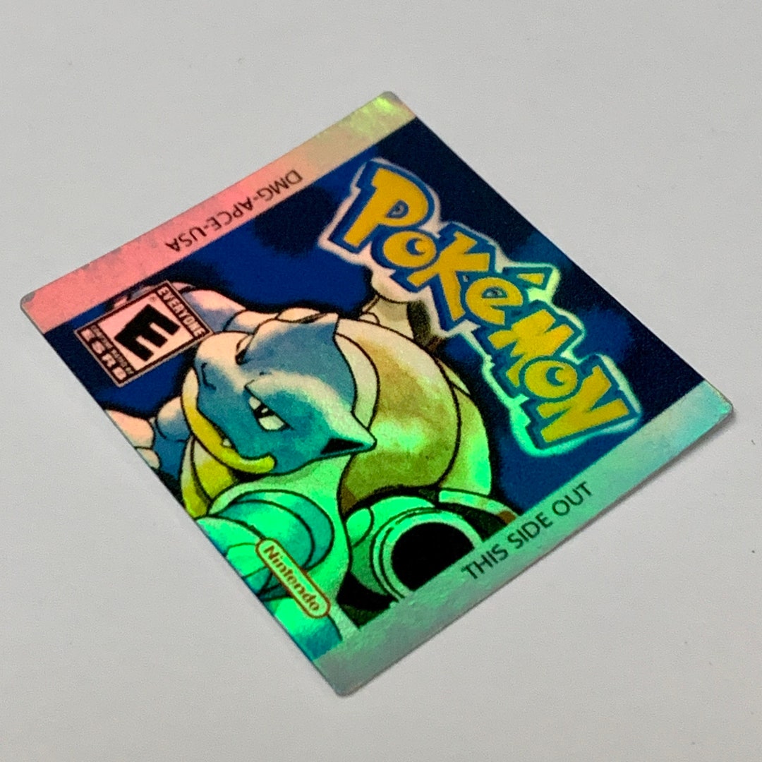 Holographic Pokémon Blue Edition Replacement Cart Sticker - Etsy