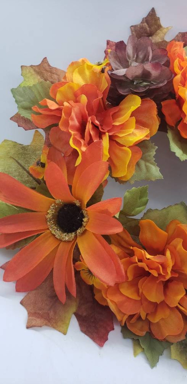 Autumn Candle Ring Centerpiece Fall Mini Wreath Flower - Etsy