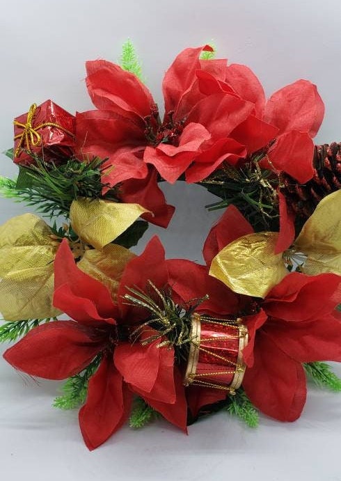 Christmas Candle Ring Decor Table Centerpiece Floral Arrangement ...