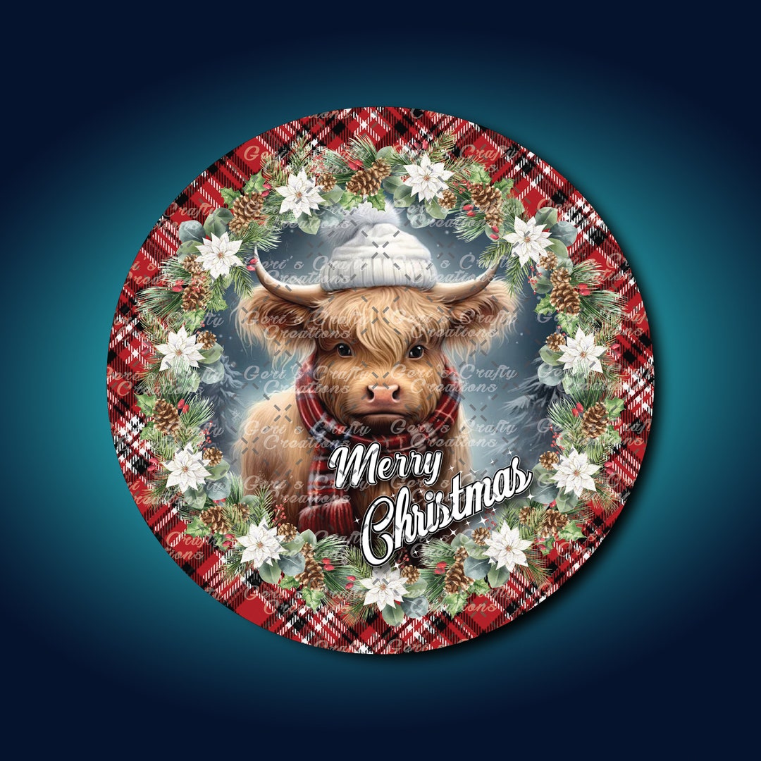 Highland Cow "merry Christmas" - Etsy