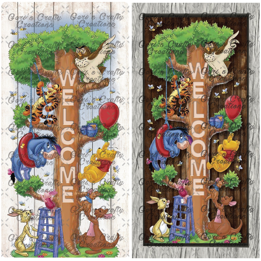 Welcome Winnie the Pooh Wreath Sign - Etsy