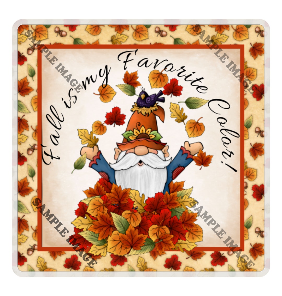 Fall Gnome Sign, Gnome Sign, Wreath Sign, Square Wreath Sign, Fall Leaf ...