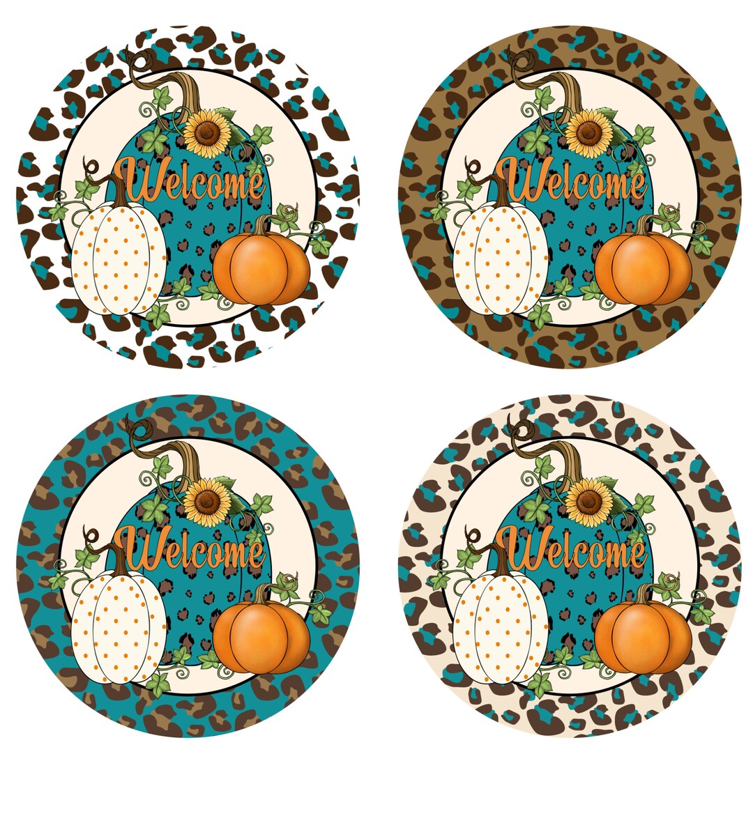 Leopard Print Welcome Wreath Sign, Cheetah Print Welcome Wreath Sign ...