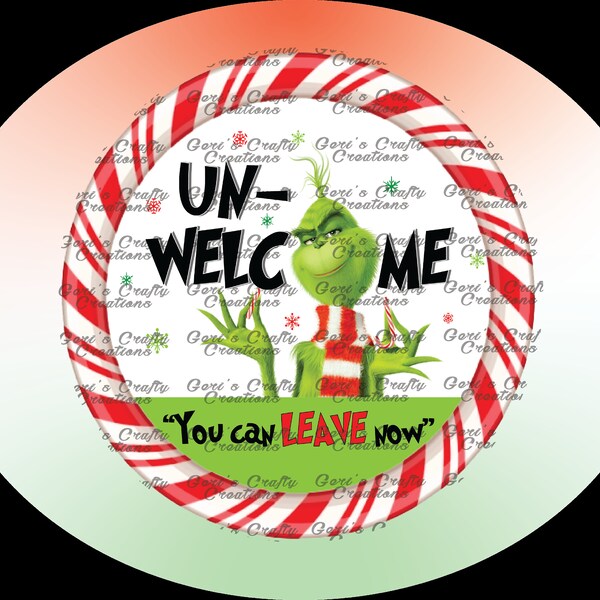 Unwelcome Grinch Sign - Etsy