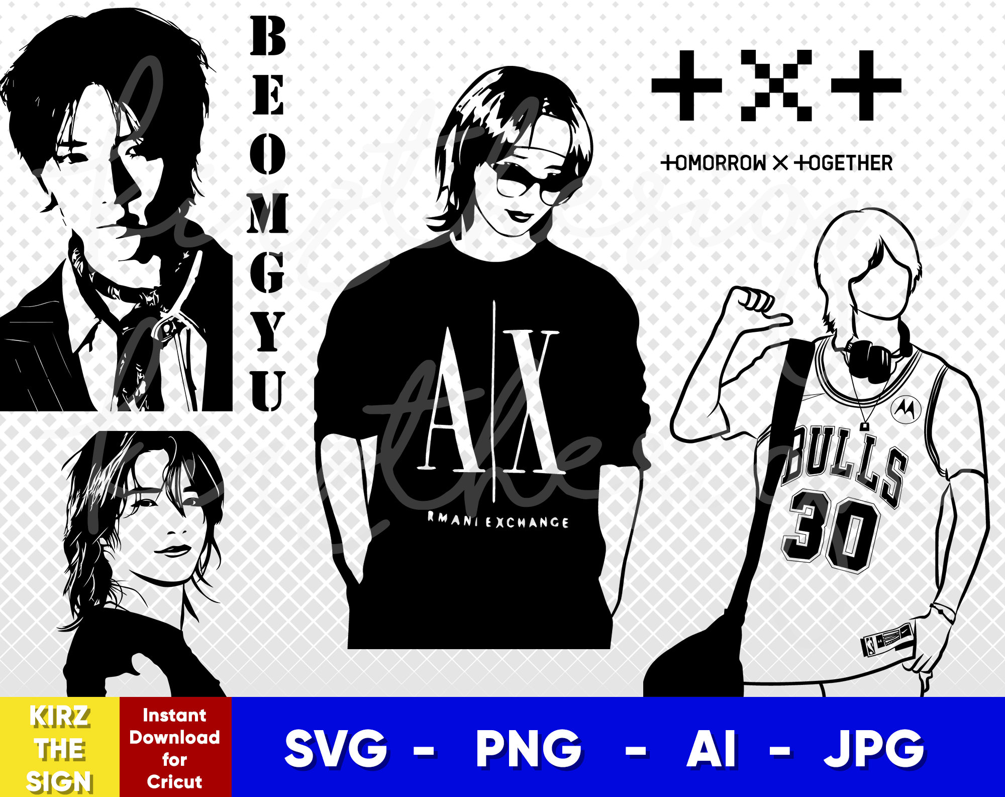 TXT Beomgyu tomorrow X Together Stencil Svg, Png, Ai Digital Download ...