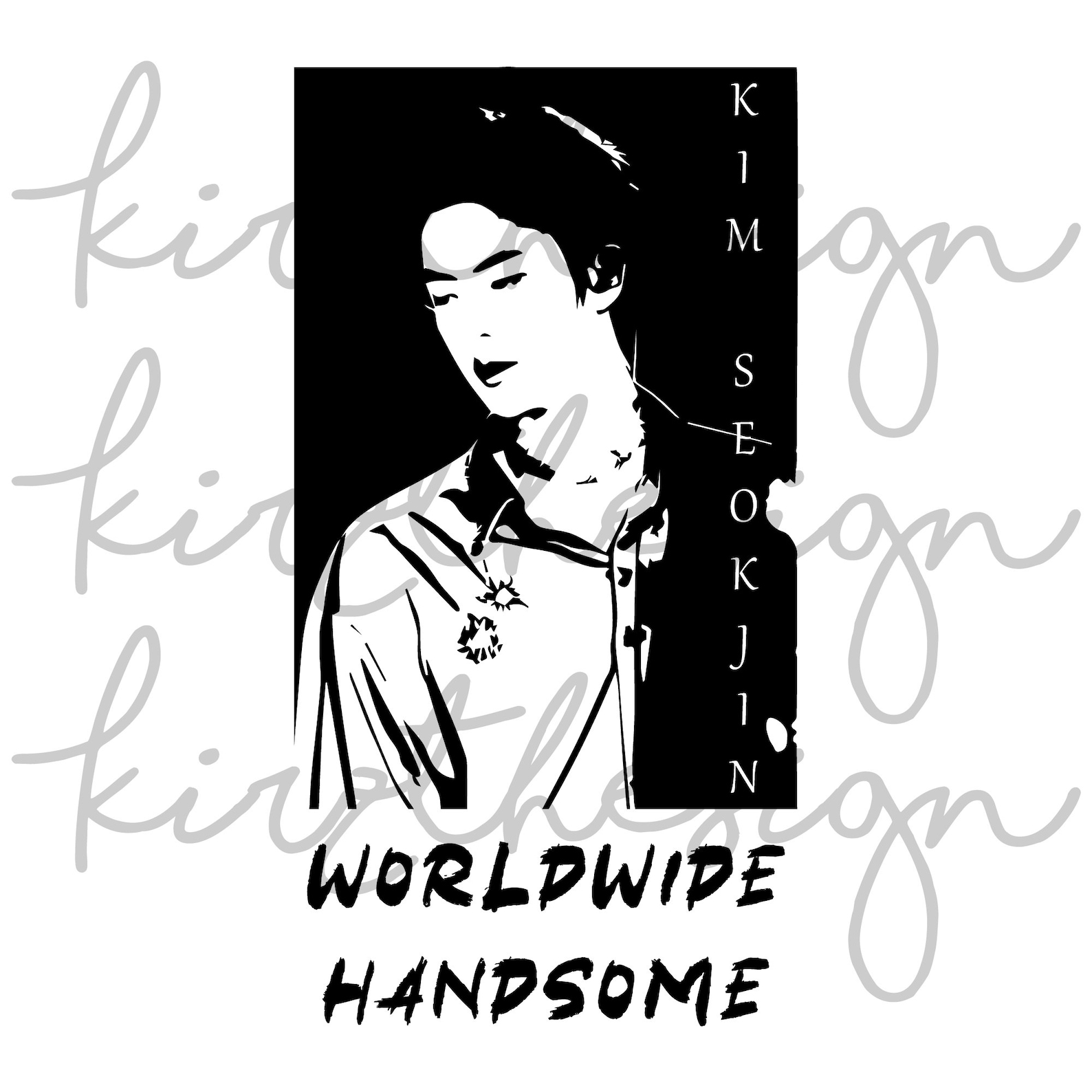 BTS Jin Stencil / Svg, Png, Ai / Digital Descargar plantilla de archivo ...