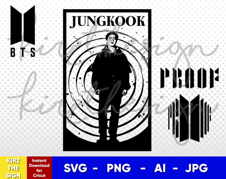 BTS Jungkook PROOF Stencil / Svg, Png, Ai / Digital Download plantilla ...