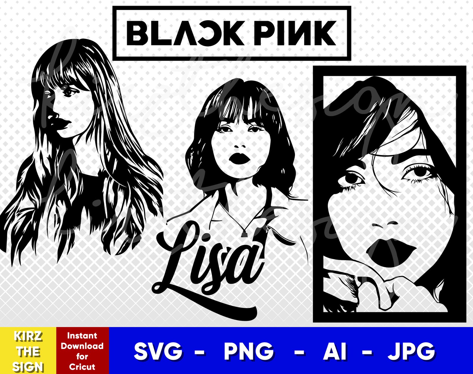 Blackpink Lisa Stencil Svg Png Ai Jpg Digital (Download Now) - Etsy UK