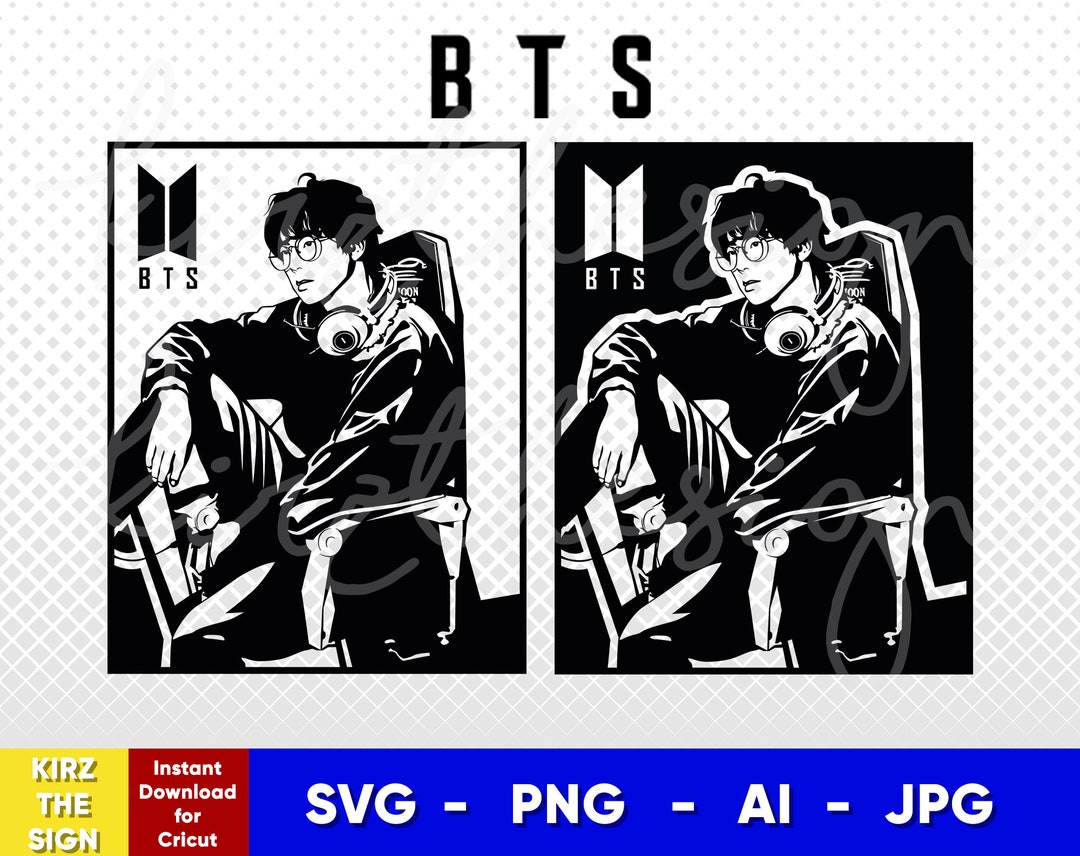 BTS Jin seok-jin Stencil Svg, Png, Ai Digital Download Cut File ...