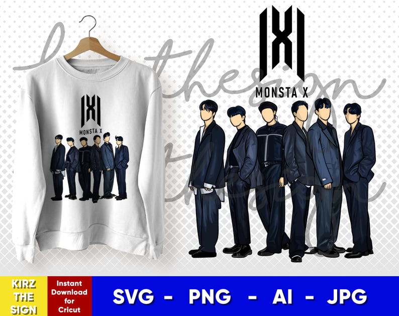 MONSTA X | Svg, Png, Ai | Digital Download Cut File Template for Cricut ...