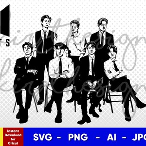 BTS Bulletproof Stencil / Svg, Png, Ai / Digital Download plantilla de ...