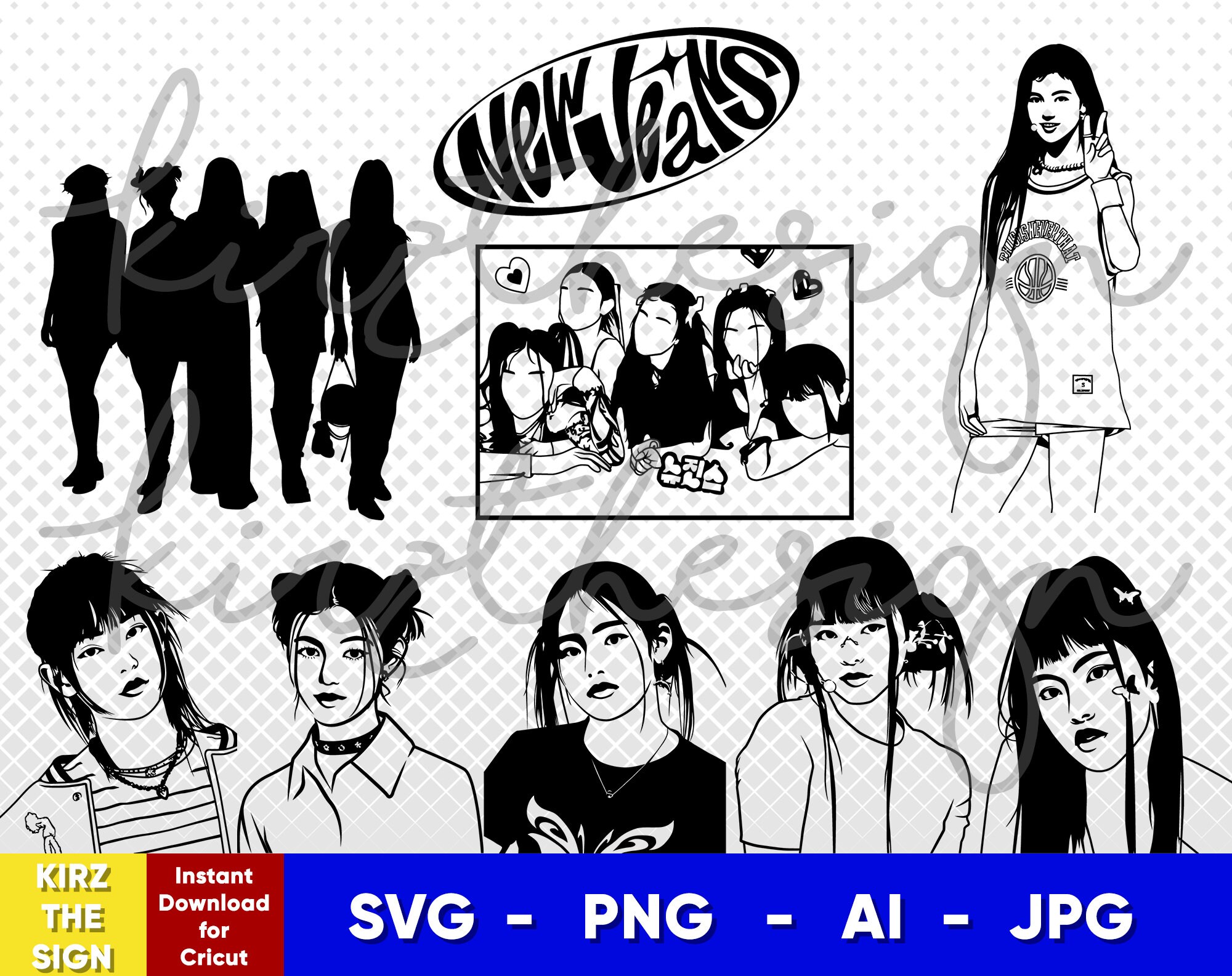 Newjeans BUNDLE Svg, Png, Ai, Jpg Digital Download Cut File Template ...