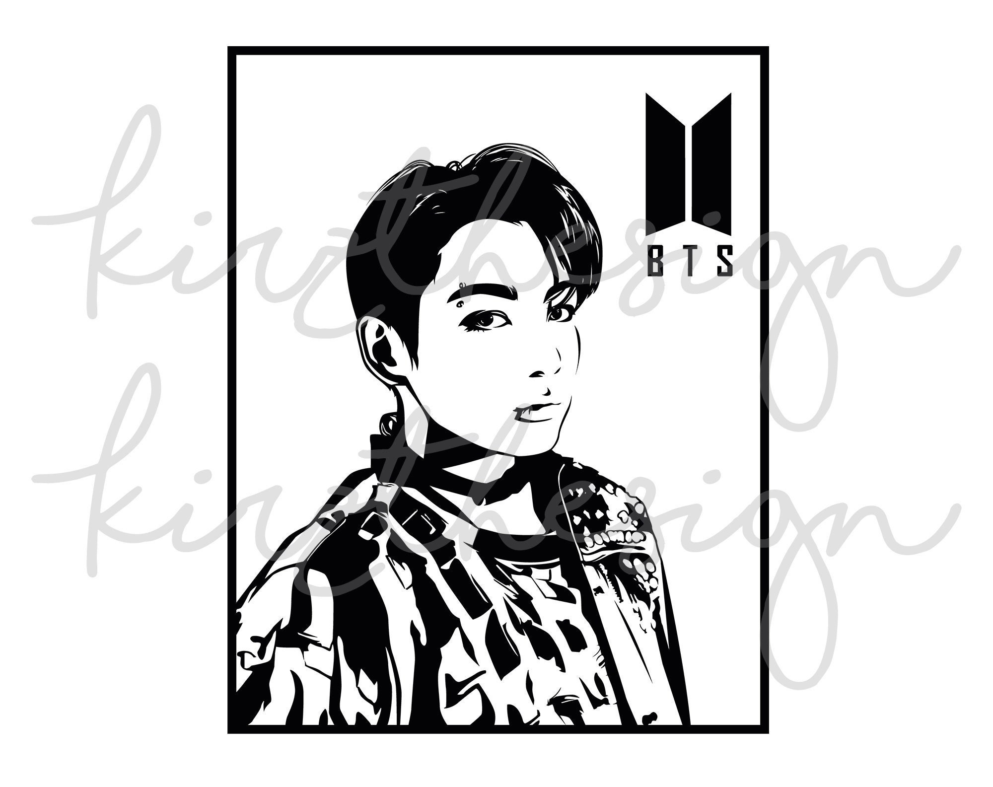 BTS Jungkook JK Stencil / Svg, Png, Ai / Digital Download plantilla de ...