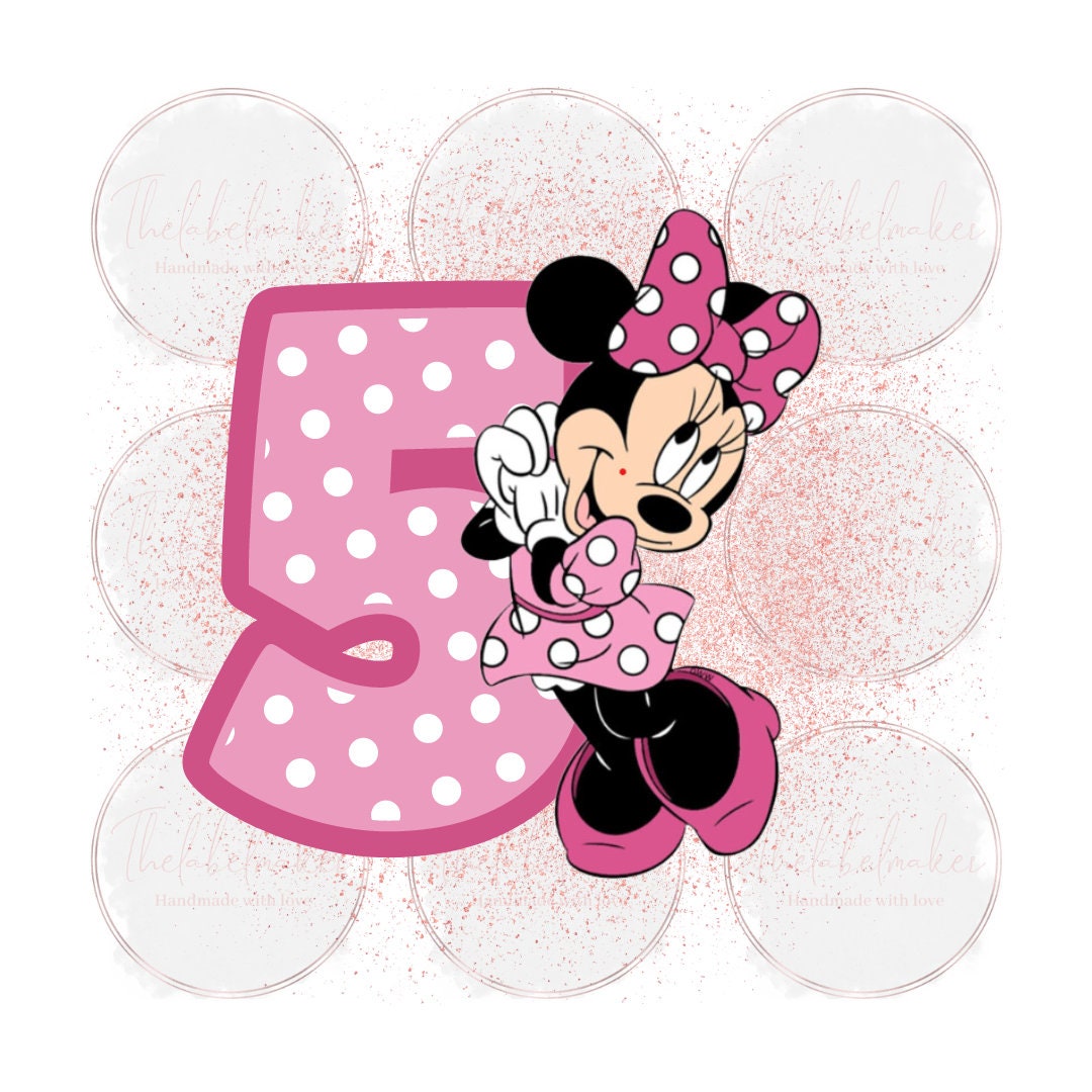 Minnie Themed Number 5 Digital Download. - Etsy