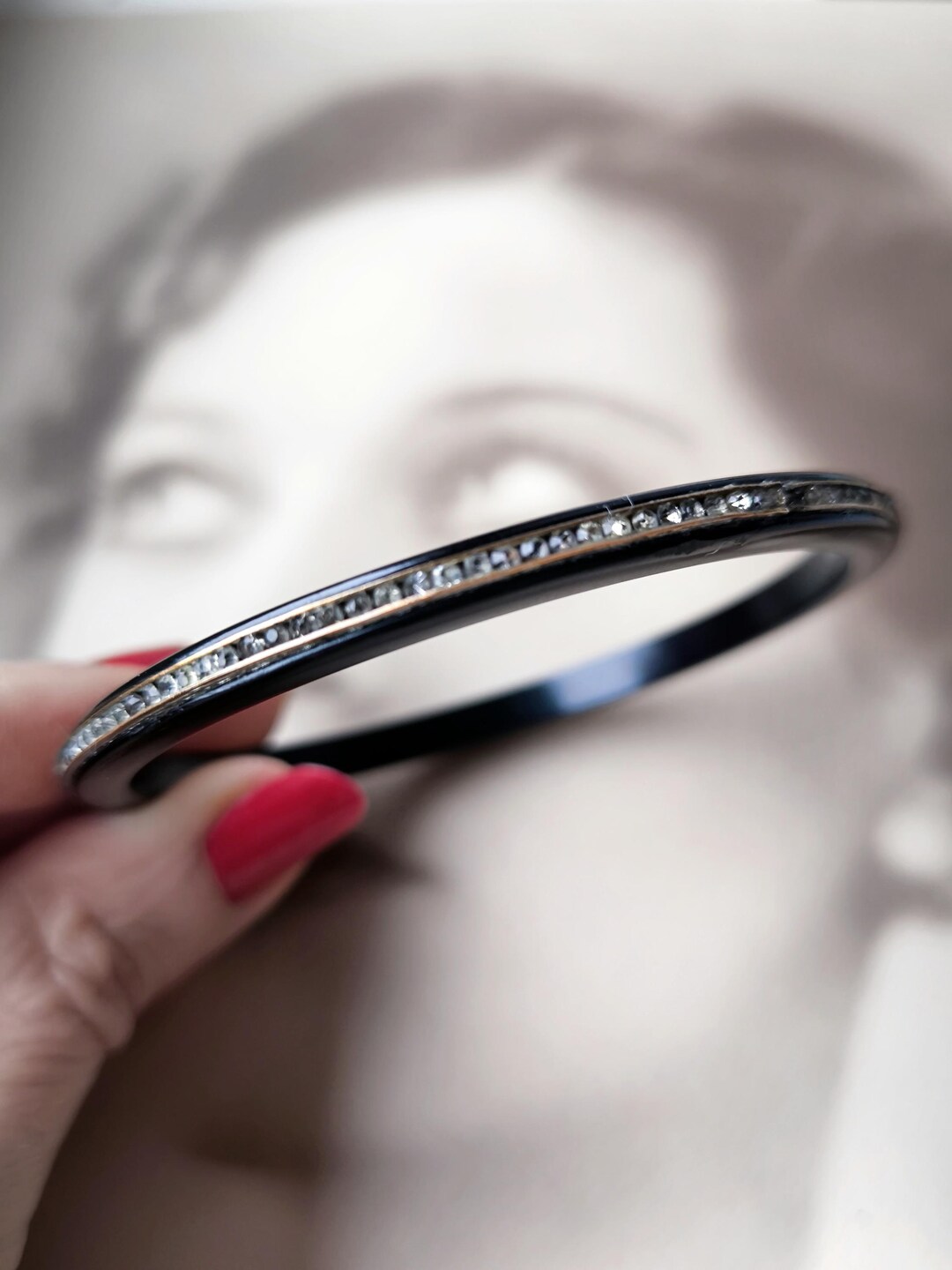 Beautiful Genuine 1920s 1930s Art Deco Bakelite Bracelet With Sparkling ...