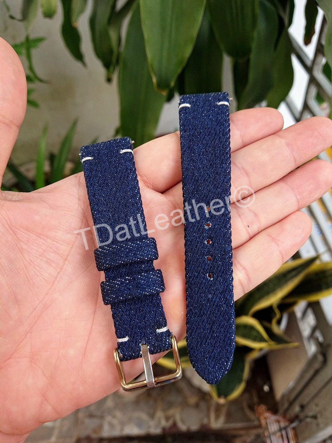 Blue Jeans Denim Watch Strap Band Handmade , Size 20/18mm 120/75mm ...