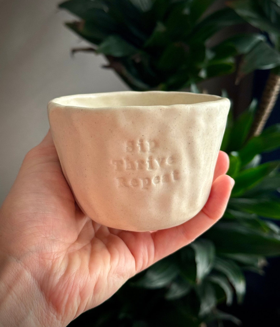 Perfectly Imperfect Handmade Ceramic Cup - "sip Thrive Repeat" - Etsy