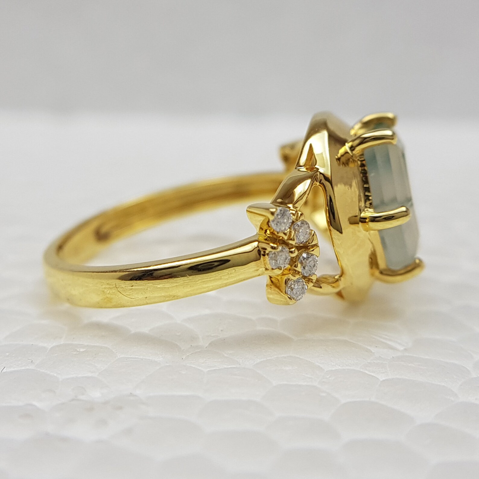Misty Forests Hexa Gemstone Ring | Special Moss Agate Gold Ring | Rare ...