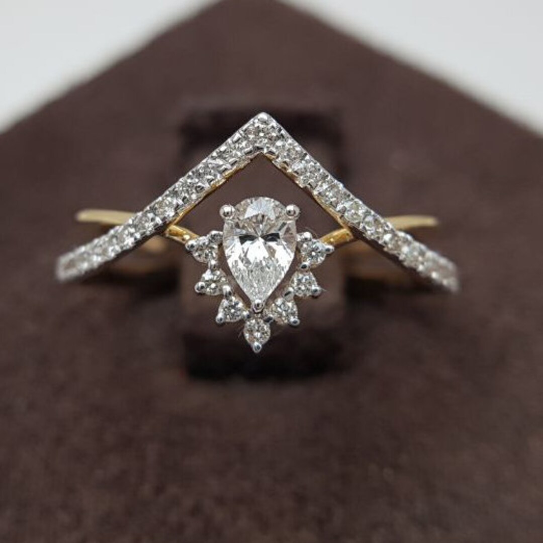 Pear Diamond Statement Ring | Tear Drop Diamond Engagement Ring | V ...