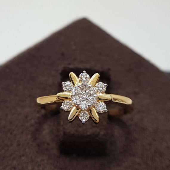 Flower shaped gold ring design store