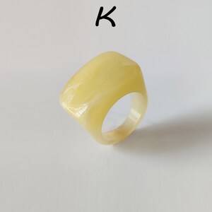 Colorful Chunky Ring, Funky Acrylic Ring, Retro Resin Rings, Rings for ...