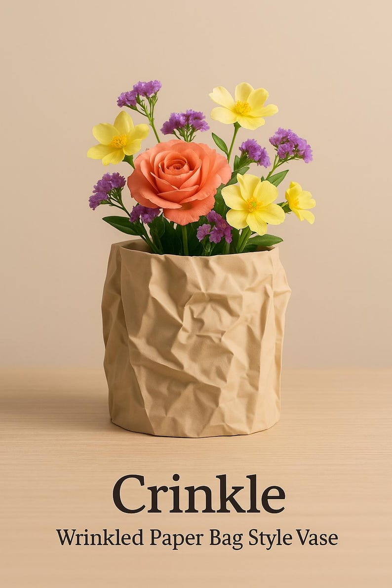 Crinkle – Wrinkled Paper Bag Style Vase - Etsy