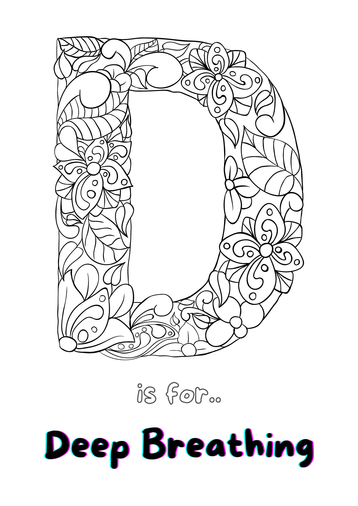 Coping Skills Coloring Book for Adults, Alphabet Coloring Pages (PDF ...