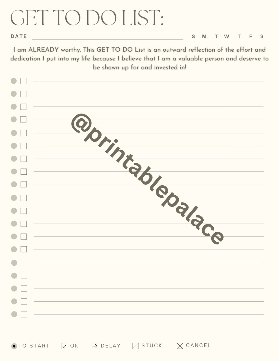 Printable GET TO DO List for High Achievers; Printable to Do List ...