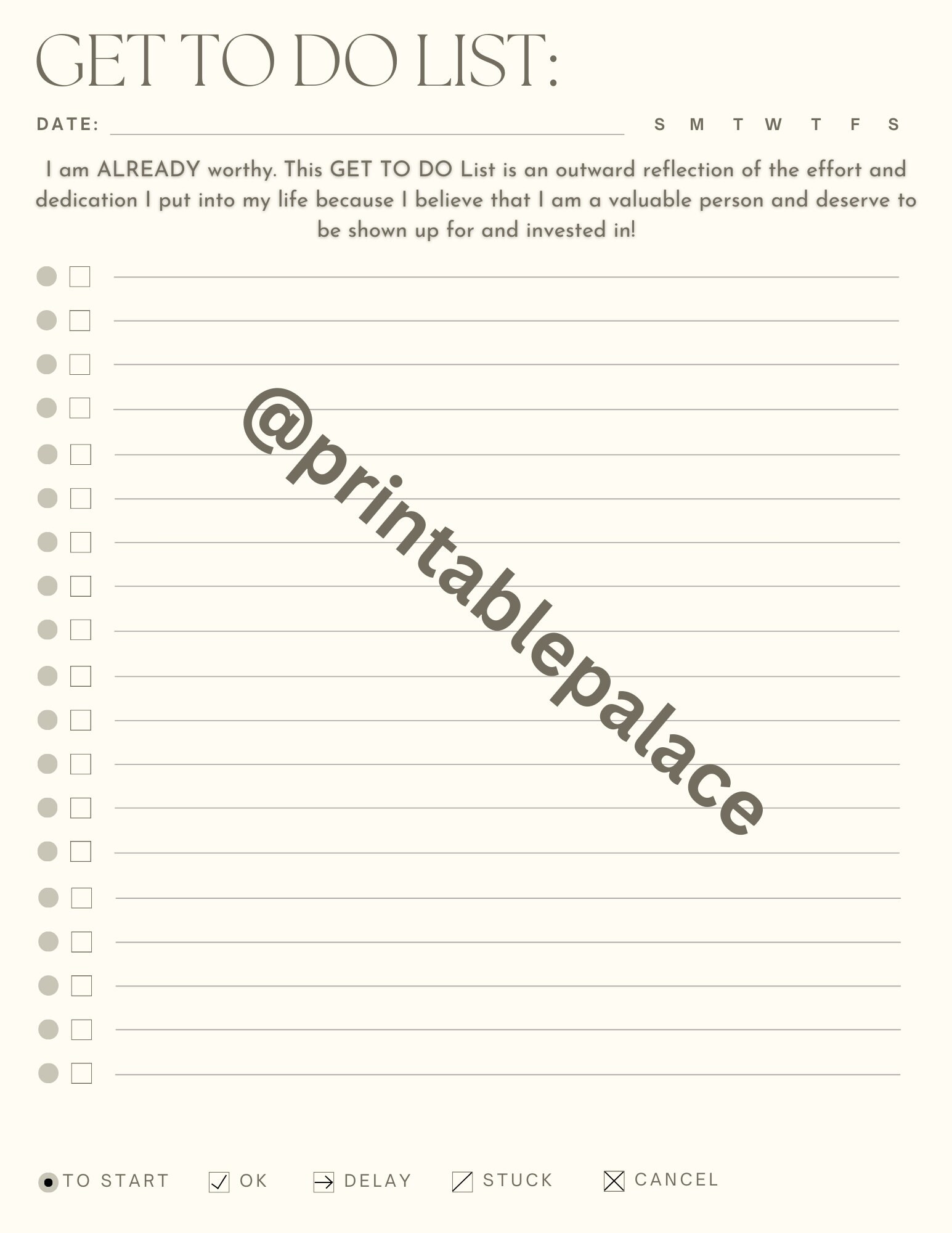 Printable GET TO DO List for High Achievers; Printable to Do List ...