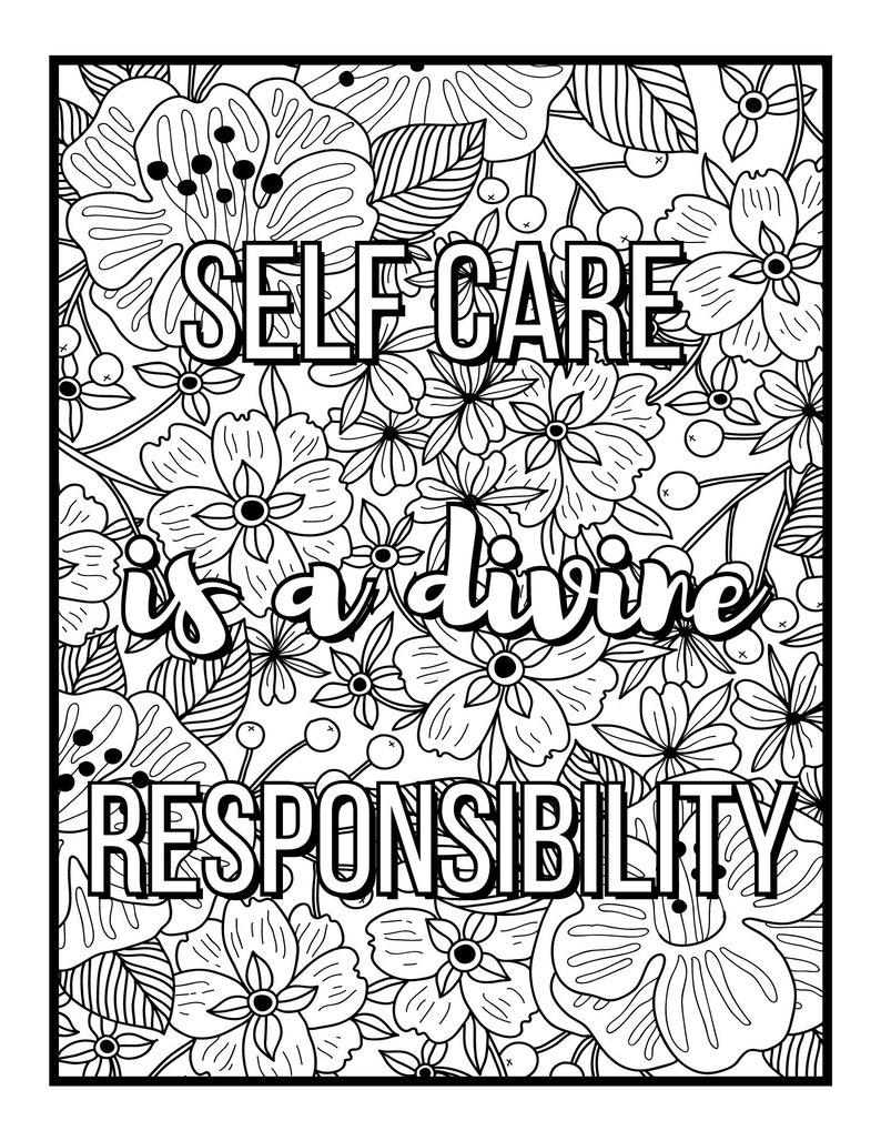 Affirmation Adult Quotes Coloring Book, Manifestation Coloring Pages ...