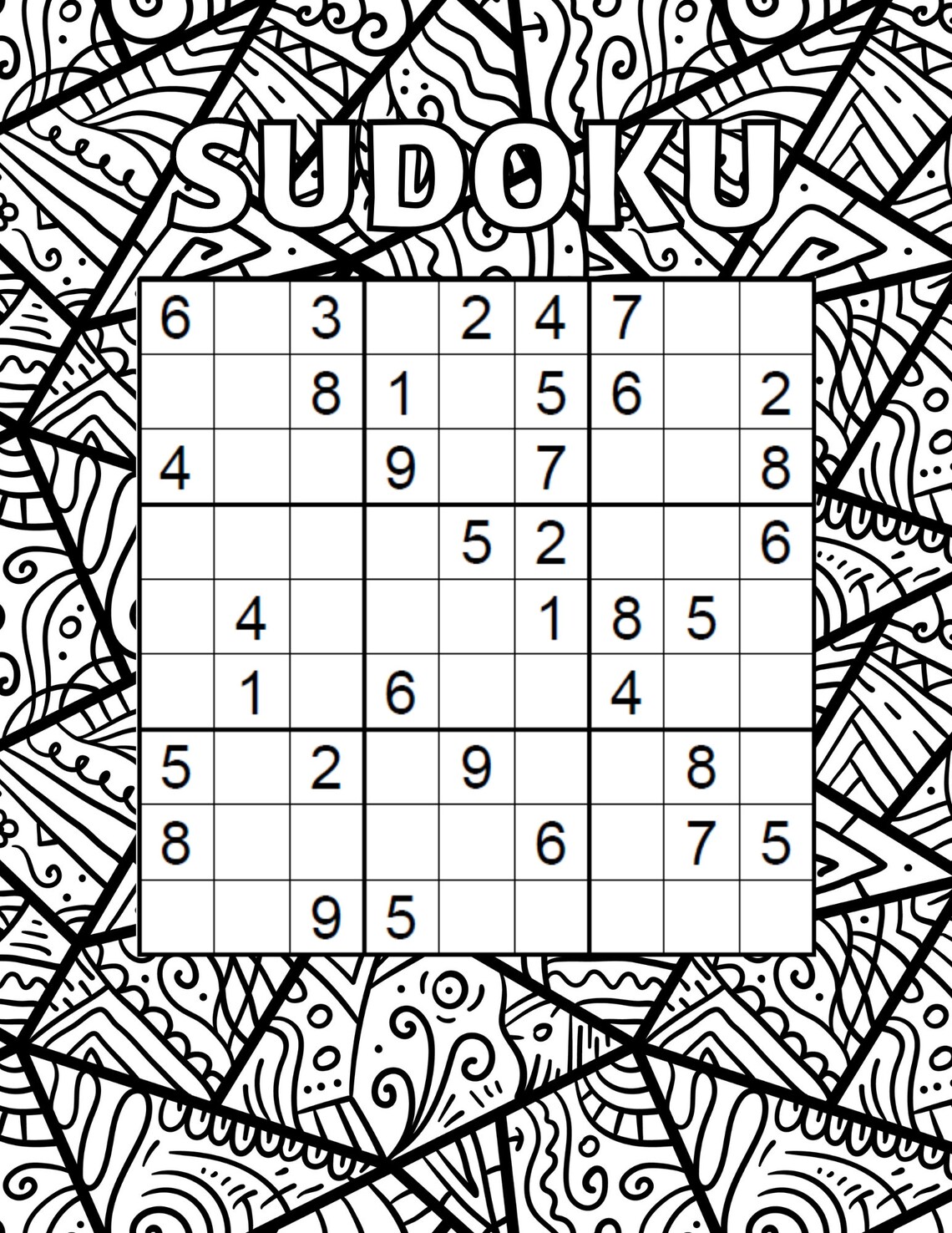 Sudoku Coloring Book (5 Page PDF INSTANT DOWNLOAD), Adult Activity Book ...