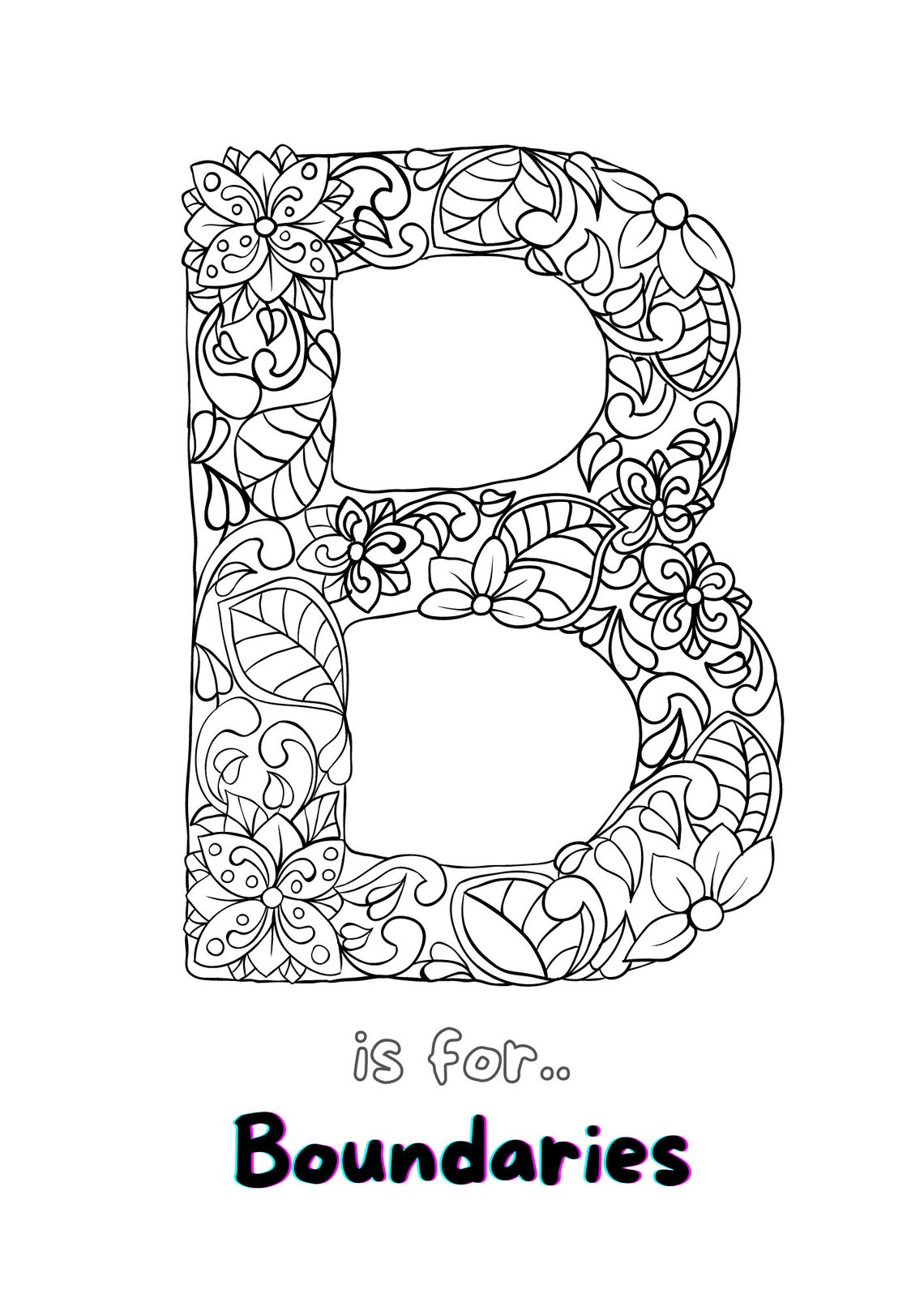 Coping Skills Coloring Book for Adults, Alphabet Coloring Pages (PDF ...