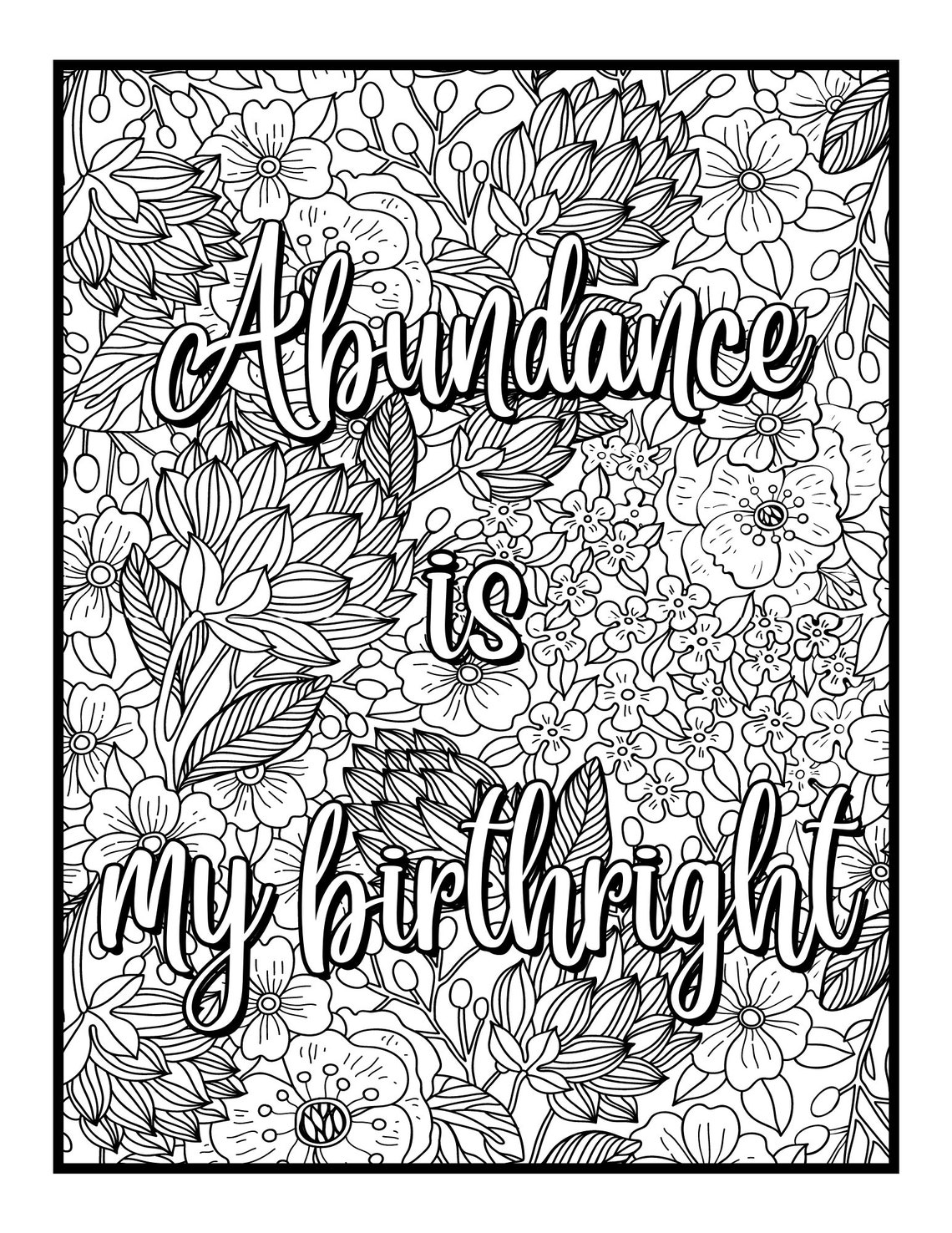 Affirmation Adult Quotes Coloring Book, Manifestation Coloring Pages ...